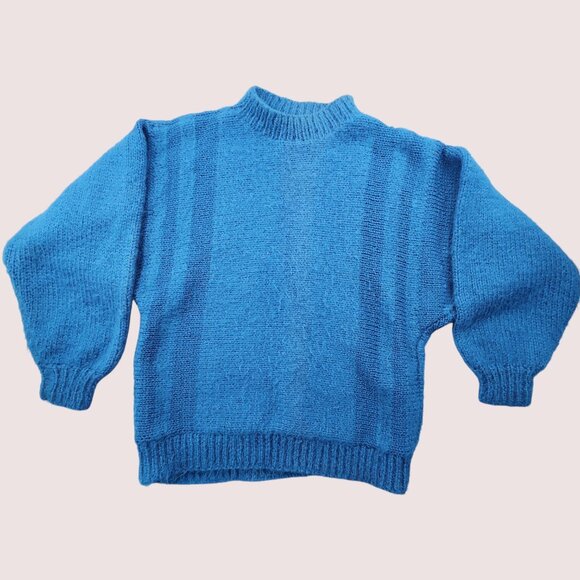 Handmade | Sweaters | Handmade Wool Sweater Womens Medium Blue Vintage ...
